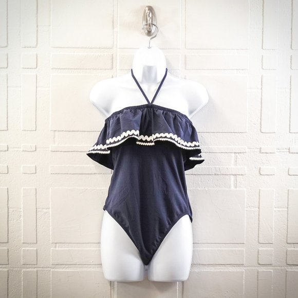 J Crew Swim Jcrew Ruffle Bandeau One Piece Swimsuit 6 Poshmark